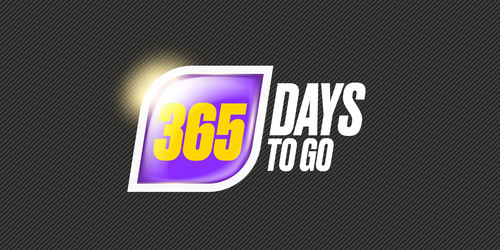 365 days to go countdown blue modern horizontal Vector Image