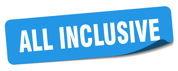 All inclusive sticker label Royalty Free Vector Image