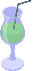 Cocktail singapore sling isometric icon Royalty Free Vector