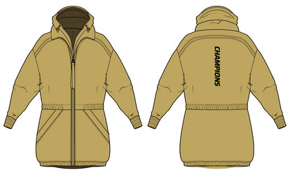 Womens quilted puffer gilet jacket design flat Vector Image