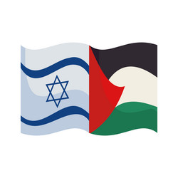 Palestine and israel flags united Royalty Free Vector Image
