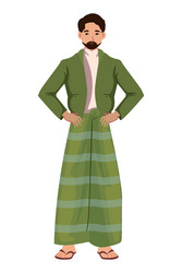 Myanmar woman wearing a longyi Royalty Free Vector Image