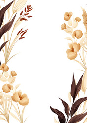 Rustic floral frame border for invitation Vector Image