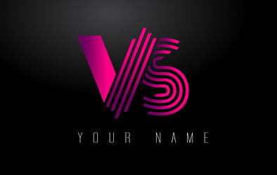 Vs logo letter with black lines design line letter