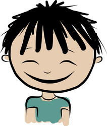 Cute boy smiling sketch for your design Royalty Free Vector