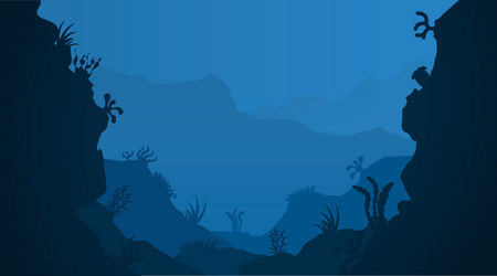Deep ocean seascape underwater seabed undersea Vector Image