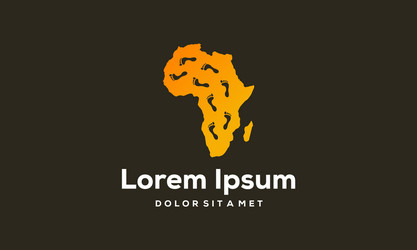 Gold africa map logo designs template african Vector Image
