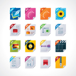Square file labels icon set Royalty Free Vector Image
