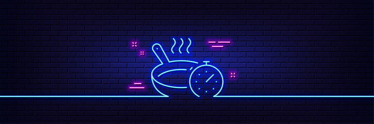 Frying pan line icon cooking sign food Royalty Free Vector