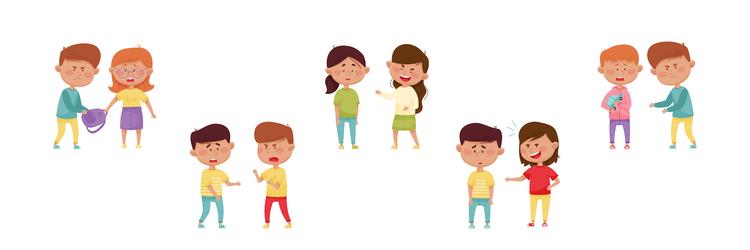 Warring boy and girl with offensive behavior Vector Image