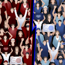 Pattern with cheering fans Royalty Free Vector Image