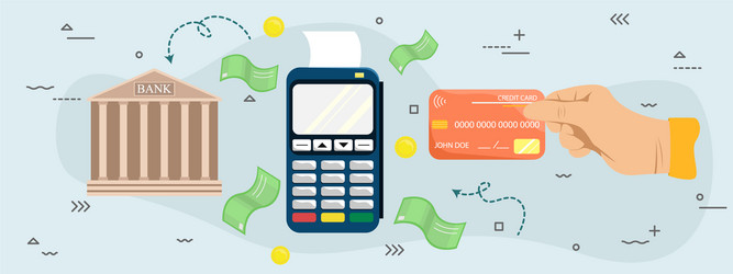 Flat payment terminal Royalty Free Vector Image