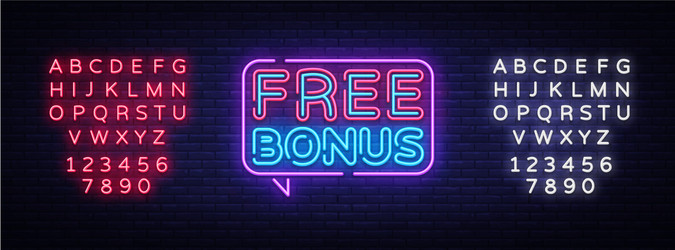 Bonus neon text sign design Royalty Free Vector Image