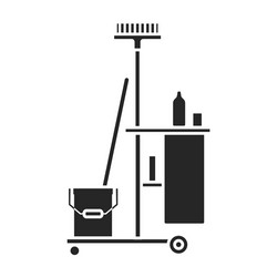 Cleaning trolley iconcartoon Royalty Free Vector Image