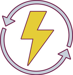 Energy hazard symbol with arrows around Royalty Free Vector