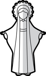 Virgin mary cute icon Royalty Free Vector Image