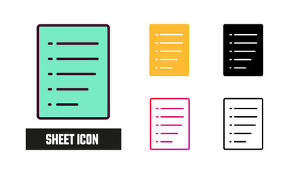 Sheet icon set Royalty Free Vector Image - VectorStock