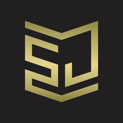 Sj logo monogram with emblem style isolated Vector Image