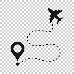 Airplane flight route icon in transparent style Vector Image
