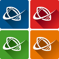 Swoosh football logo icon Royalty Free Vector Image