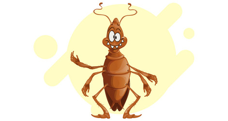 Two a cockroach in cartoon style Royalty Free Vector Image
