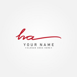 Ha initial letter signature logo template Vector Image