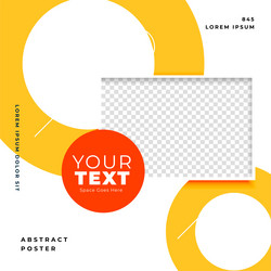 Happy birthday card with photo frame and balloons Vector Image