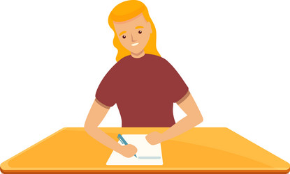 Girl finished school test icon cartoon style Vector Image