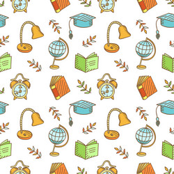 Back to school seamless pattern background set Vector Image