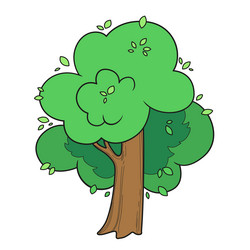Big simple deciduous tree linear drawing Vector Image