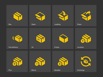 Box icons Royalty Free Vector Image - VectorStock
