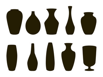 Various forms vases ceramic collection Royalty Free Vector