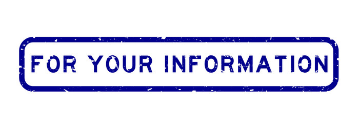 Grunge blue for your information word square Vector Image