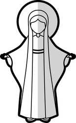 Virgin mary cute icon Royalty Free Vector Image