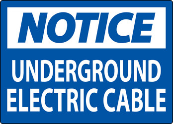 Warning sign underground electric cable Royalty Free Vector
