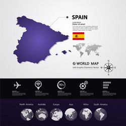 Map spain isolated black Royalty Free Vector Image