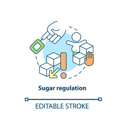 Sugar regulation concept icon Royalty Free Vector Image