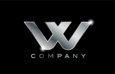 Bold letter w monogram 3d logo metal pipe Vector Image