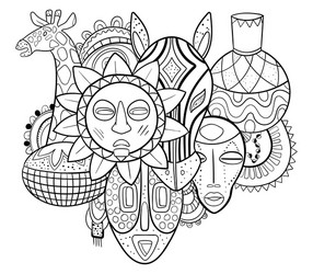 African Culture Coloring Page Vector Images (over 130)
