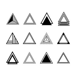 Black silhouette and out line pointy icons set Vector Image