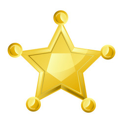 Sheriff five pointed star icon Royalty Free Vector Image