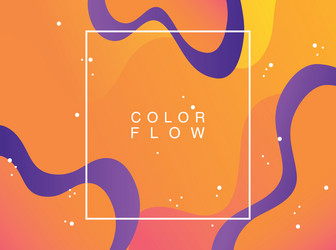 Vivid color flow with square frame background Vector Image