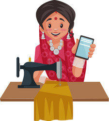 Indian rajasthani woman cartoon Royalty Free Vector Image