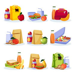 School lunch colorful poster Royalty Free Vector Image