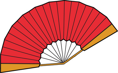 Cultural red hand fan on a white background Vector Image