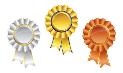 Classic ribbon award pennants set Royalty Free Vector Image