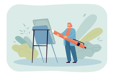 Cartoon character with fashion designer job Vector Image