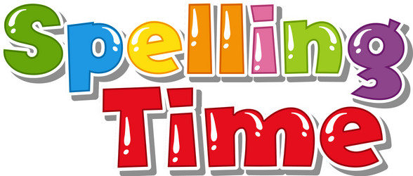 Font design for word spelling time with boy Vector Image