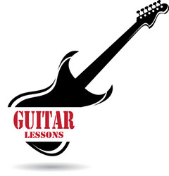 Guitar lessons logo creative icon Royalty Free Vector Image