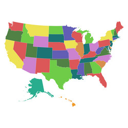 Colorful usa map Royalty Free Vector Image - VectorStock